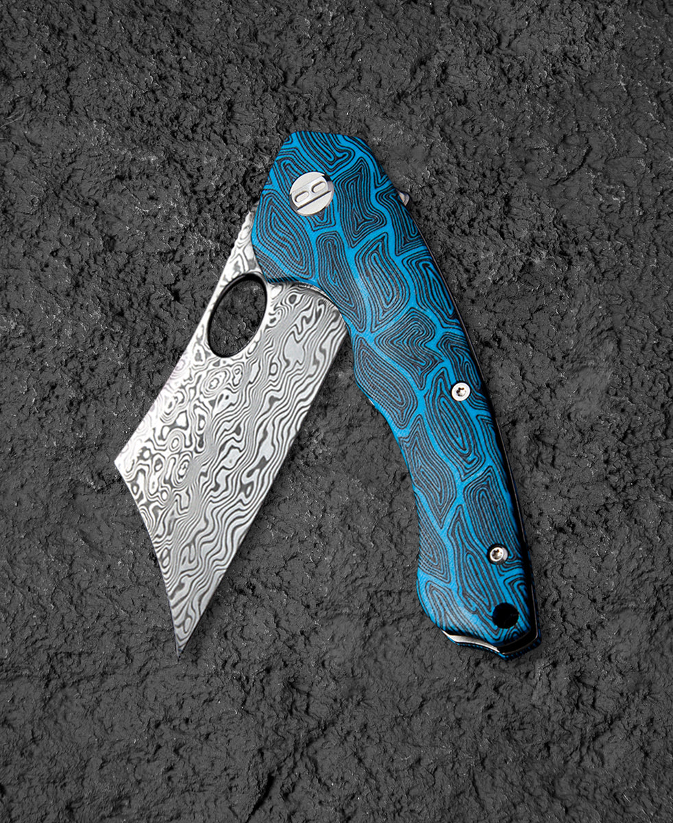 BESTECH SKIRMISH Damascus G10 Handle: 3.23" Damascus Blade BL07B ...