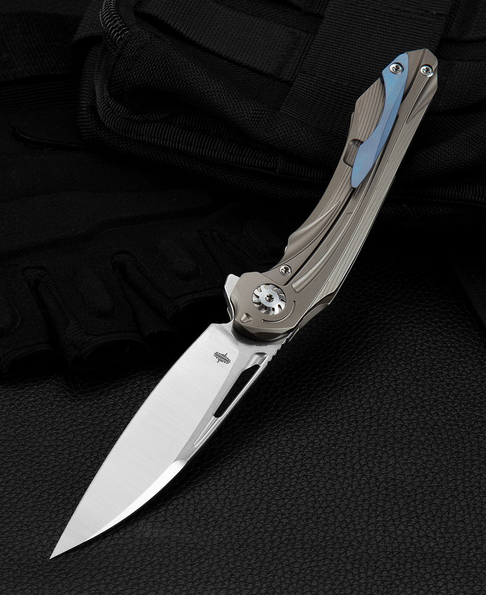 BESTECH WIBRA BT2001D Titanium Handle: 3.43" M390 Blade– Bestech Knives