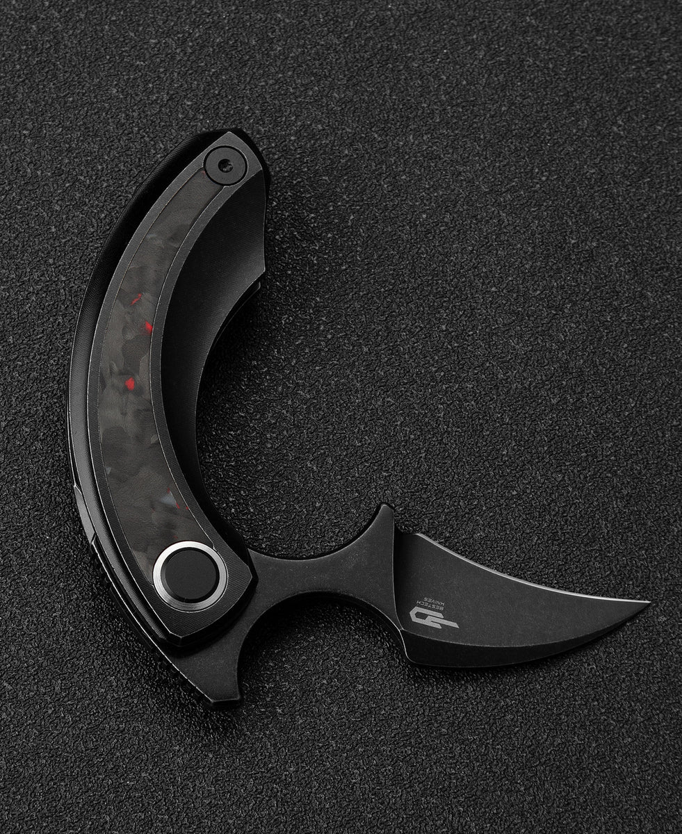 BESTECH STRELIT BT2103F Titanium+Black Red Marble Carbon Fiber Inlay H ...