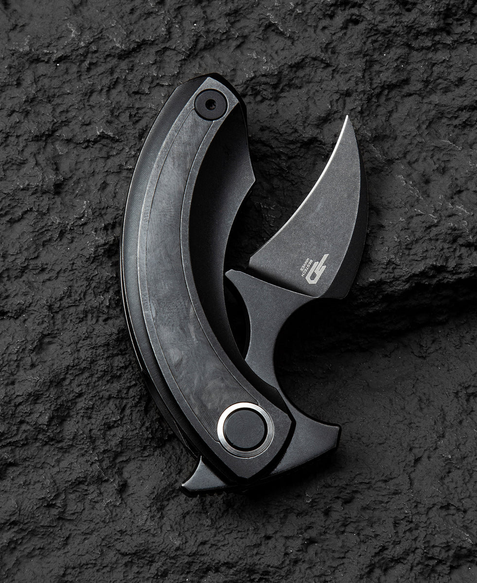 BESTECH STRELIT BT2103L Titanium+Marbon Fiber Inlay Handle: 2.19" M390 ...