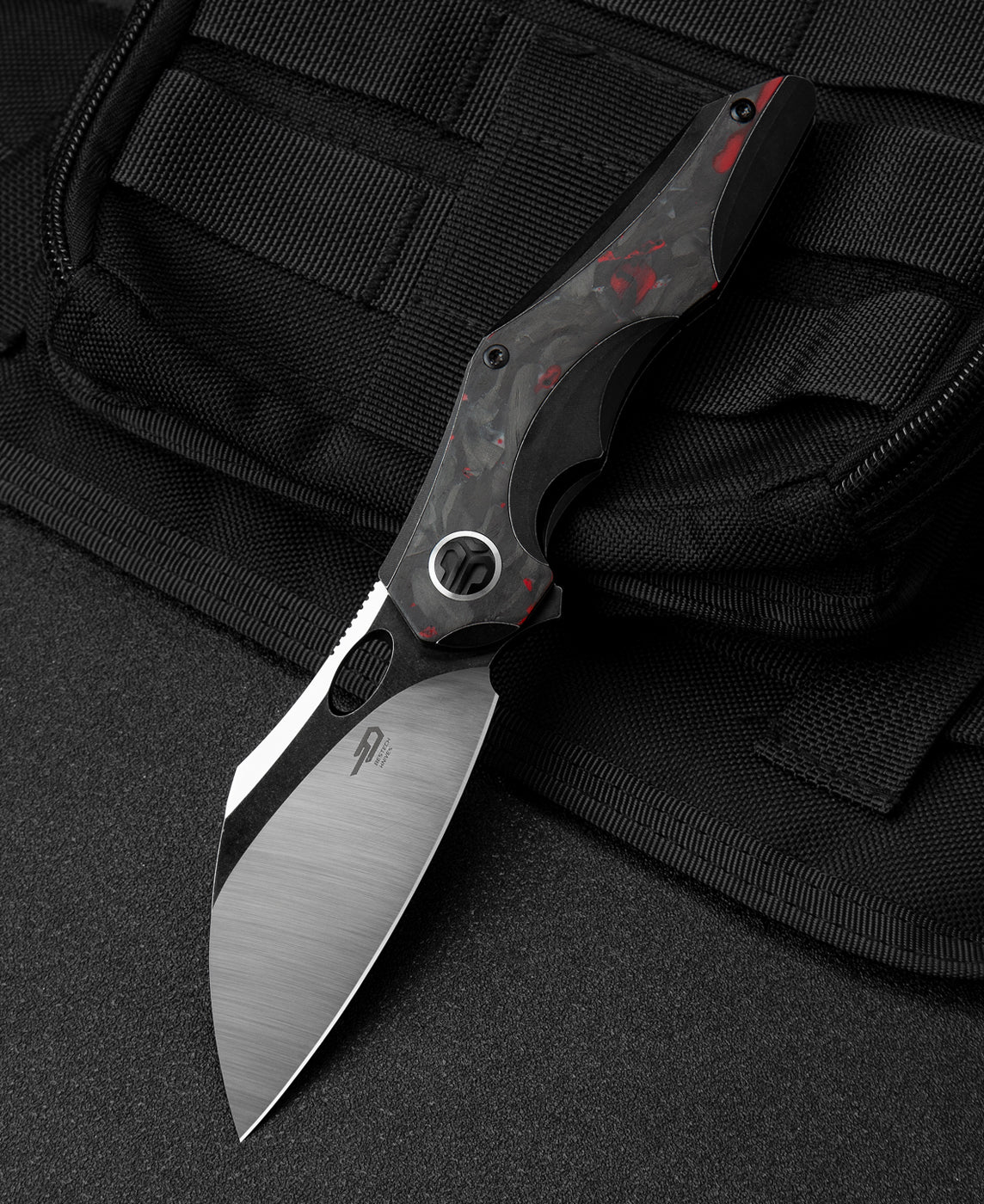 BESTECH NOGARD BT2105D Titanium+Black Red Marble Carbon Fiber Inlay Ha ...