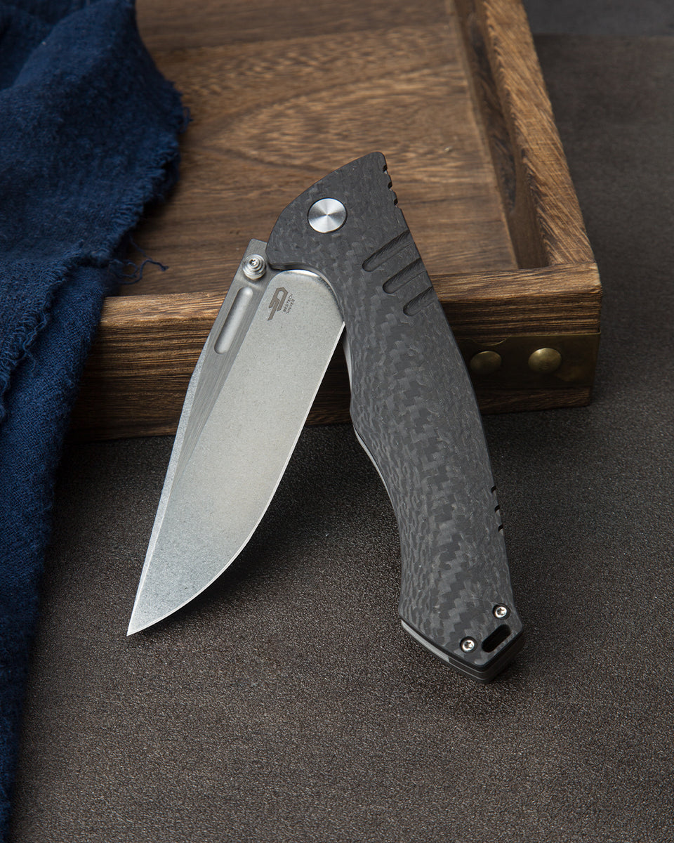 BESTECH KEEN II BT2301A Titanium +Carbon Fiber Handle: 4.19" S35VN Bla ...