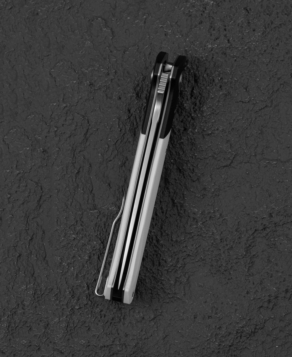 BESTECH SWORDFISH BG62B Black and White G10 Handle 3.94" 14C28N Blade ...